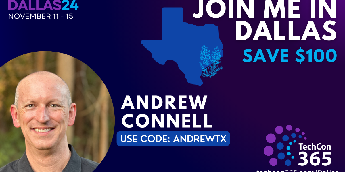 Join me at TechCon365 Dallas in November - Teams + Copilot