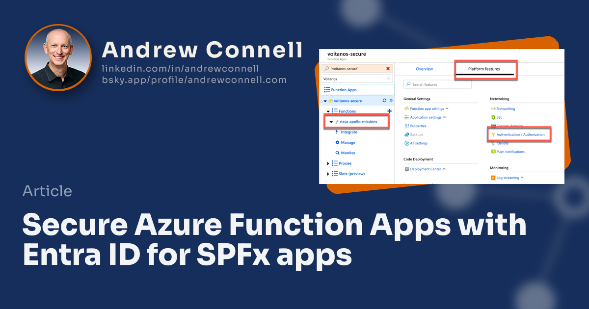 Secure Azure Function Apps with Entra ID for SPFx apps
