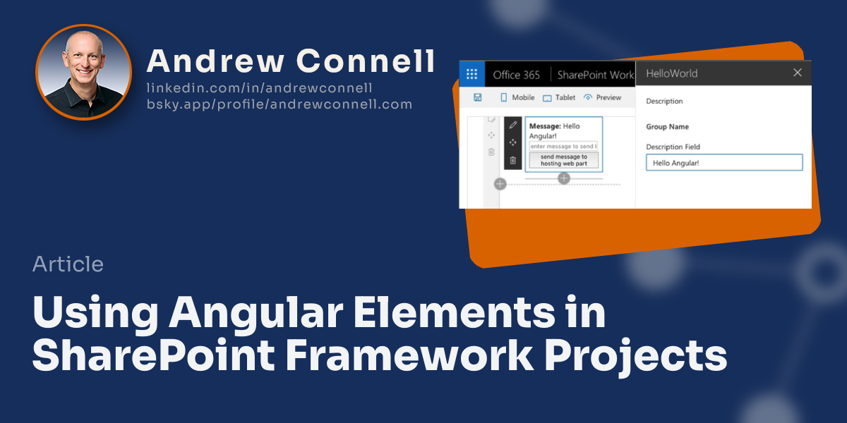 Using Angular Elements In Sharepoint Framework Projects