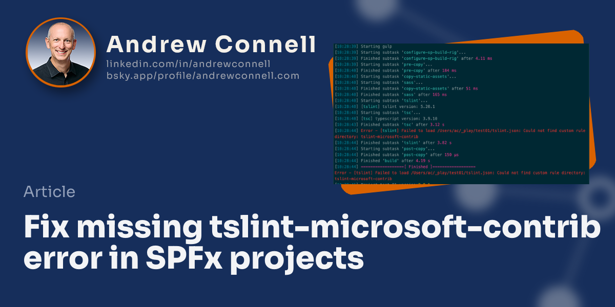Fix missing tslint-microsoft-contrib error in SPFx projects