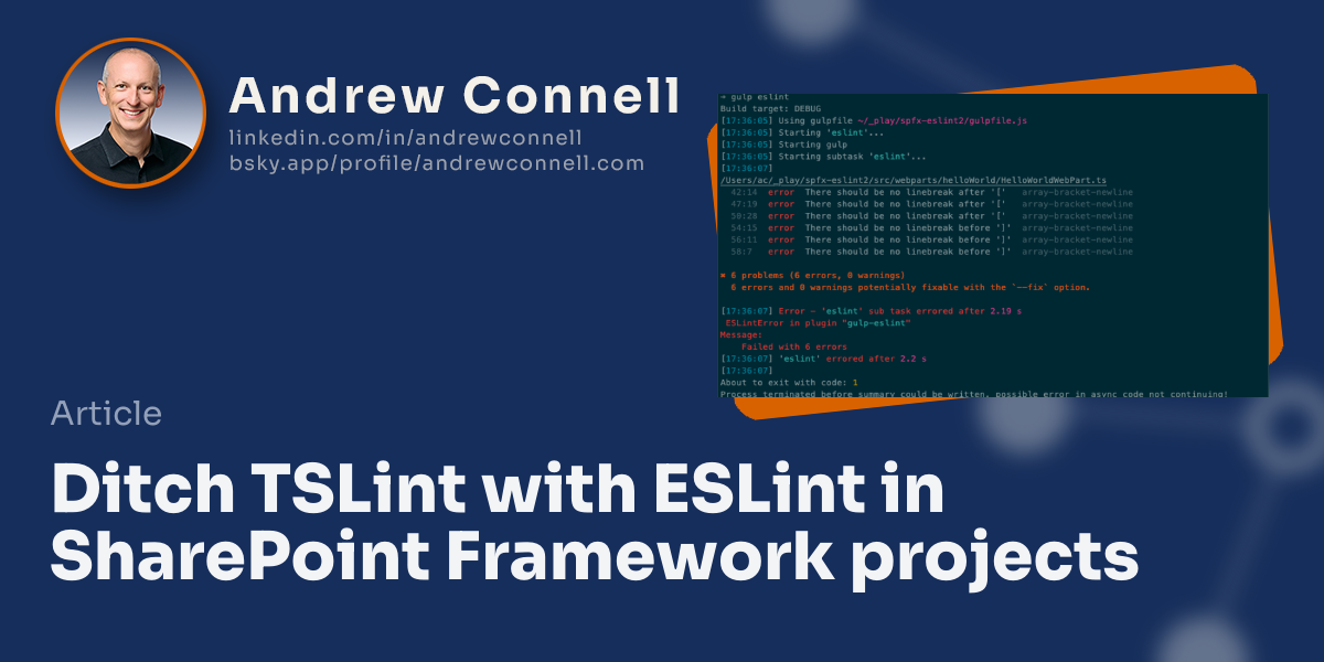 Ditch TSLint with ESLint in SharePoint Framework projects
