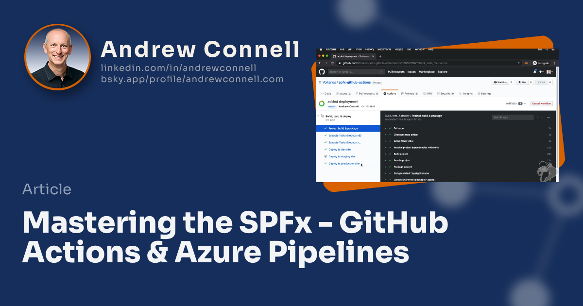 Mastering the SPFx - GitHub Actions & Azure Pipelines